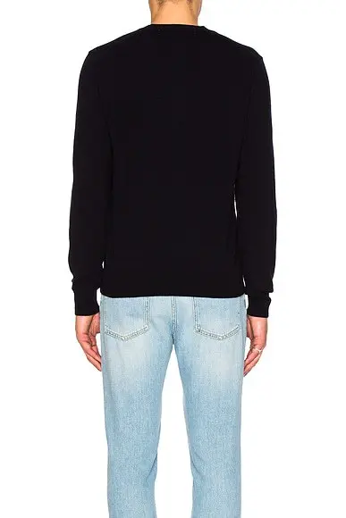 Play Comme Des Garcon V Neck Double Emblem Sweater - Black