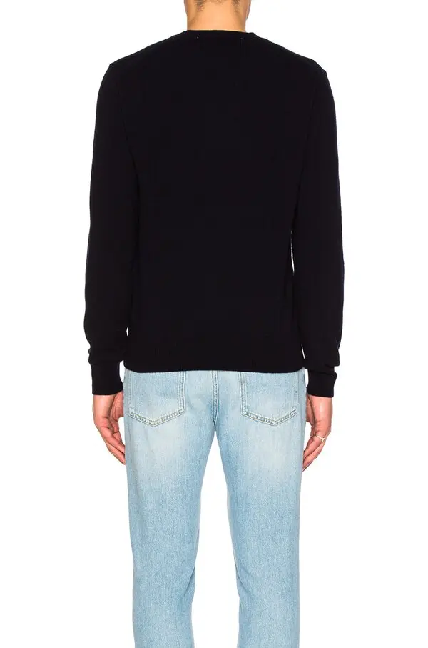 Play Comme Des Garcon V-neck Double Emblem Sweater