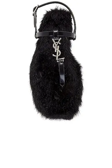 Saint Laurent Cassandra Flat Sandal - Nero