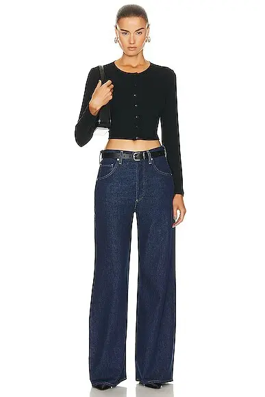 LESET Lauren Crop Cardigan - Black