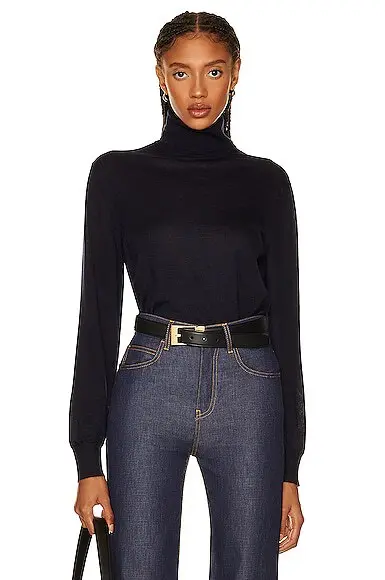 THE ROW Lambeth Cashmere Sweater - Dark Navy