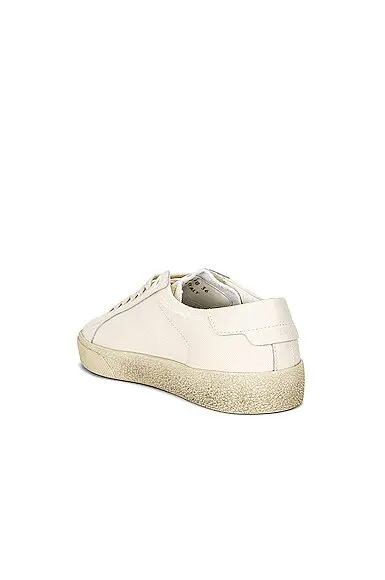 Saint Laurent Embroidered Low Top Sneakers - Panna