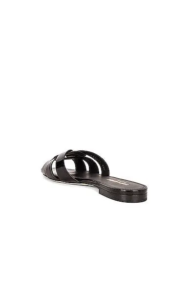 Saint Laurent Tribute Nu Pieds Flat Sandals - Noir