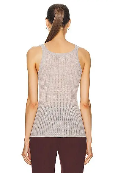 Gabriela Hearst Nevin Pointelle Tank Top - Oatmeal