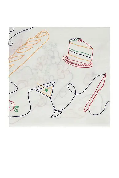 MISETTE Linen Embroidered Tablecloth - Multicolor