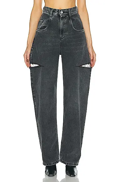 MAISON MARGIELA Cut Out Wide Leg Jeans