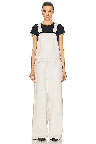 STAND STUDIO Vanna Dungarees Overall - Ecru