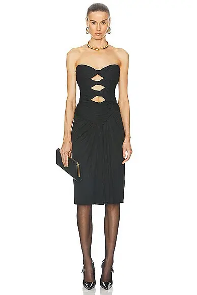 Saint Laurent Black Viscose Bandeau Top