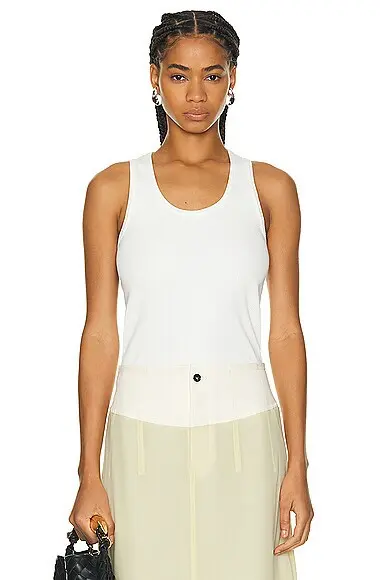 Bottega Veneta Ribbed Knit Tank Top - Chalk