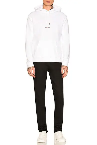 Saint Laurent Logo Hoodie - White