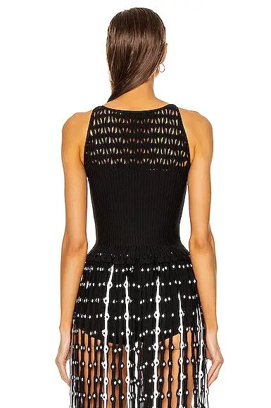 Alaïa Knit Lace Sleeveless Top