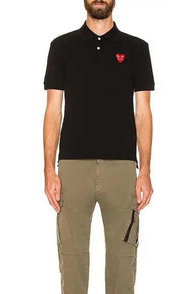 Play Comme Des Garcon Polo T-shirt - Black