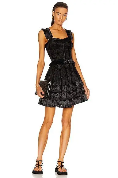 Alaïa Courte Raphia Franges Skirt