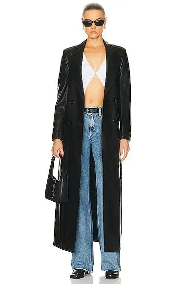 Nour Hammour Misha Long Leather Coat