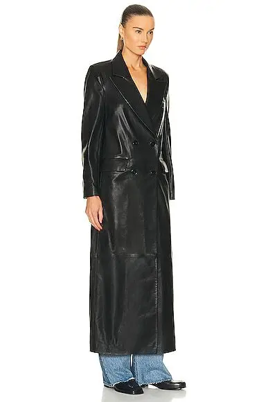 Nour Hammour Misha Long Leather Coat