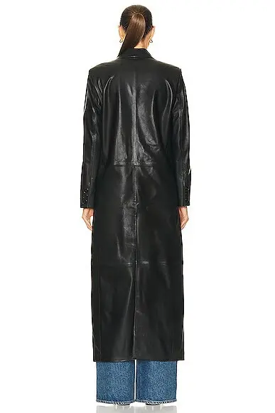 Nour Hammour Misha Long Leather Coat