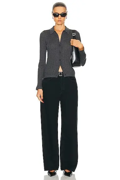 AGOLDE Low Slung Baggy Jeans In Black - Crushed