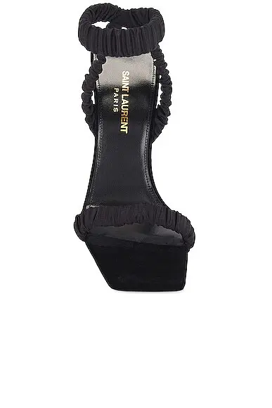 Saint Laurent Pam Ruched Stiletto Sandals