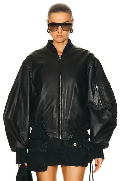 Attico Anja Bomber Jacket - Black
