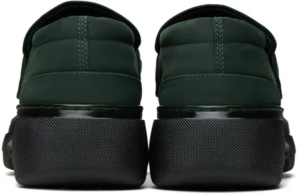 Burberry Green Nubuck Creeper Clamp Loafers