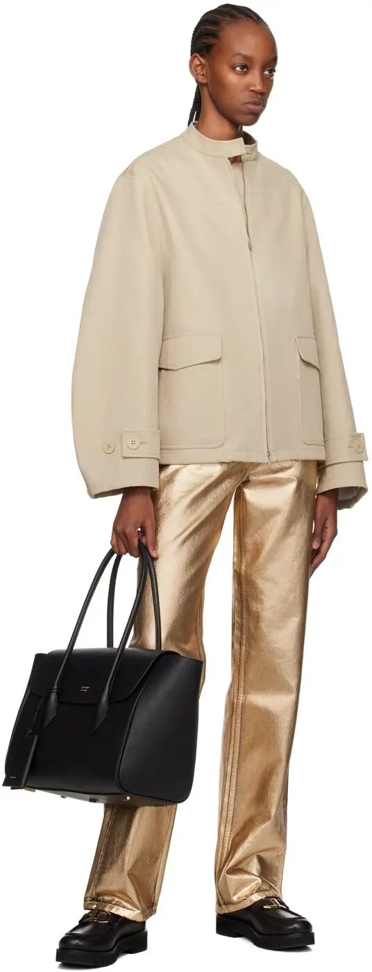 FERRAGAMO Large Grained Calfskin Tote