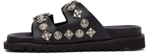 Toga Black Buckle Sandals