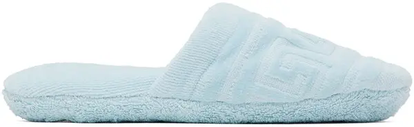 Versace Blue Greca Slippers