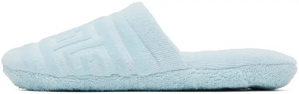 Versace Blue Greca Slippers