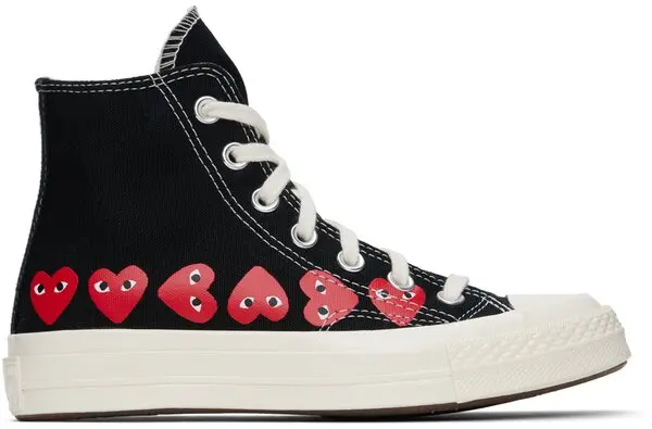 Play Comme Des Garcon Black Converse Edition Chuck 70 Multi Heart Sneakers