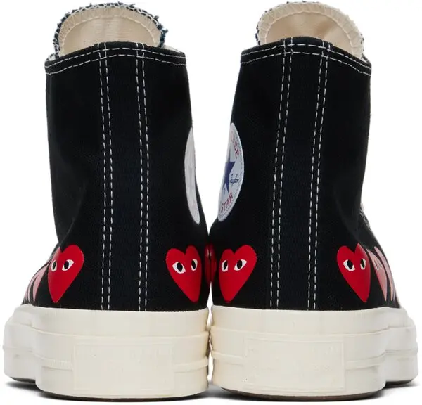 Play Comme Des Garcon Black Converse Edition Chuck 70 Multi Heart Sneakers