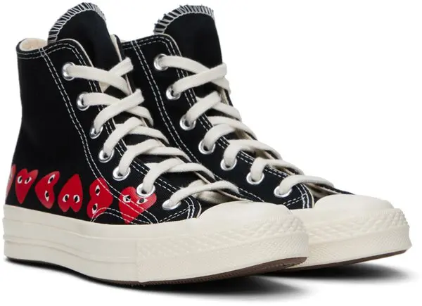 Play Comme Des Garcon Black Converse Edition Chuck 70 Multi Heart Sneakers