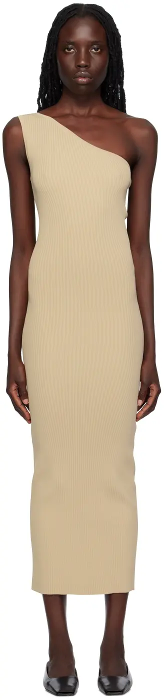 TOTEME Beige Single-shoulder Maxi Dress