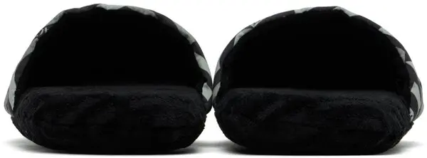 Versace Black 'la Greca' Slippers