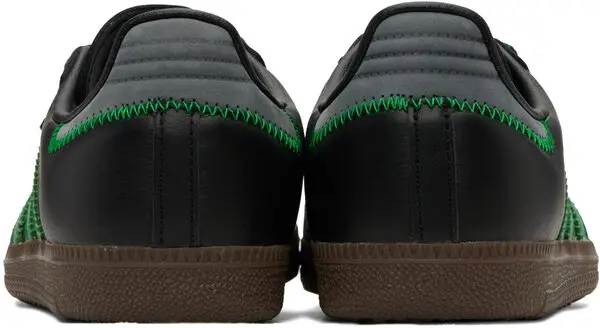 ADIDAS ORIGINALS Black & Green Samba Sneakers