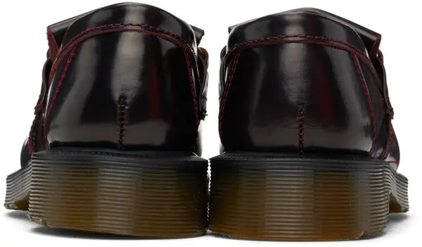 Dr. Martens Burgundy Adrian Snaffle Smooth Leather Kiltie Loafers