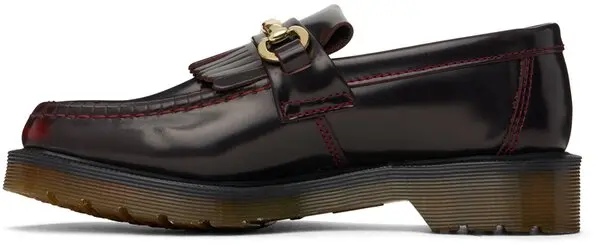 Dr. Martens Burgundy Adrian Snaffle Smooth Leather Kiltie Loafers