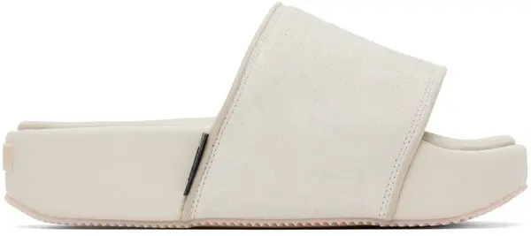 Y3 Off-white Suede Platform Slides