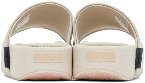 Y3 Off-white Suede Platform Slides