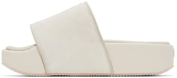 Y3 Off-white Suede Platform Slides