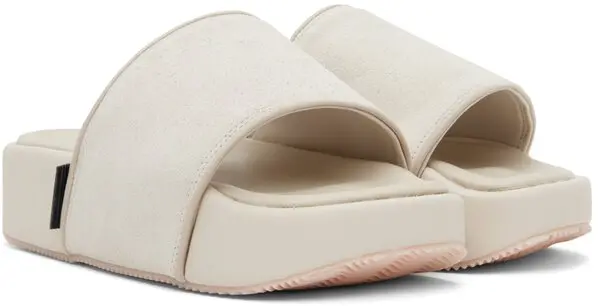 Y3 Off-white Suede Platform Slides