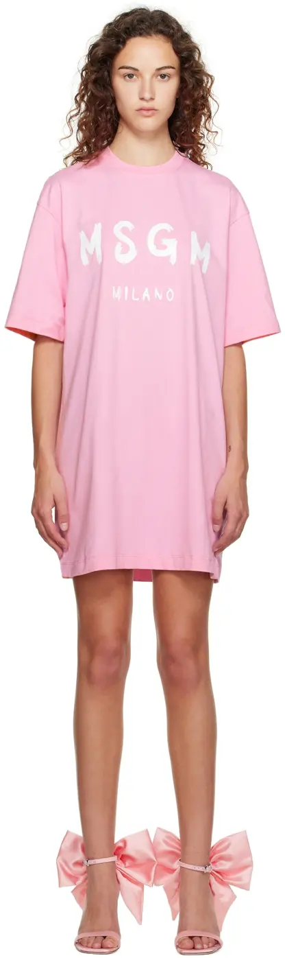 MSGM Pink Glittered Minidress