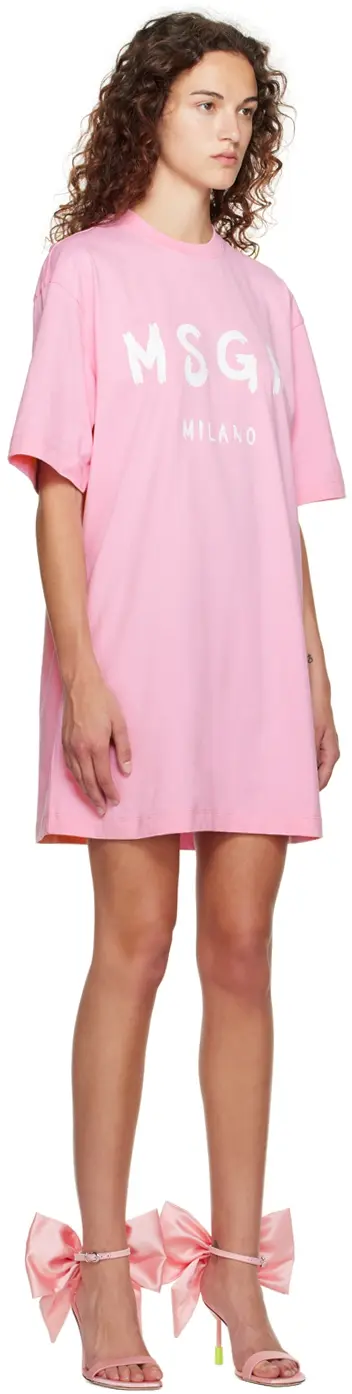 MSGM Pink Glittered Minidress