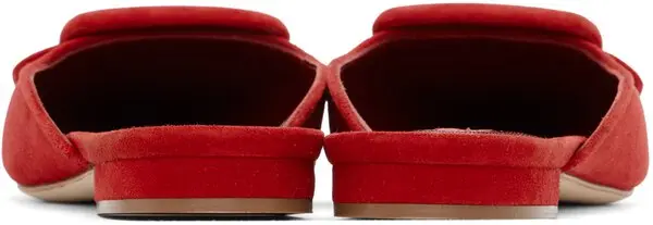 Manolo Blahnik Red Maysale Flat Slippers