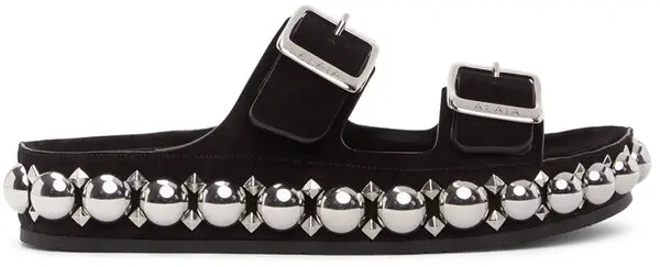 Alaïa Black Bombe Flat Sandals
