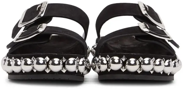 Alaïa Black Bombe Flat Sandals