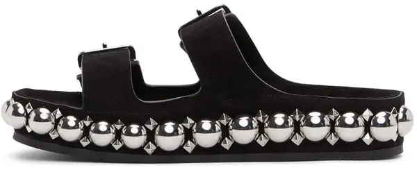 Alaïa Black Bombe Flat Sandals