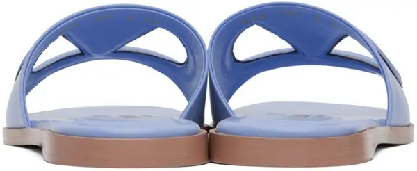 Valentino Garavani Blue Vlogo Cutout Slides