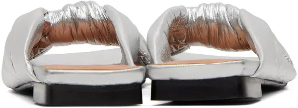 GANNI Silver Soft Knot Mules