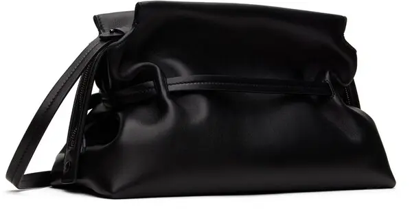 Off-White Grained Leather Zip Tie Clutch
