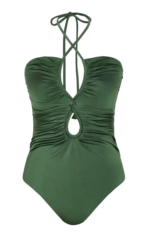 Johanna Ortiz Vela Aurica Cutout One-piece Swimsuit - Green